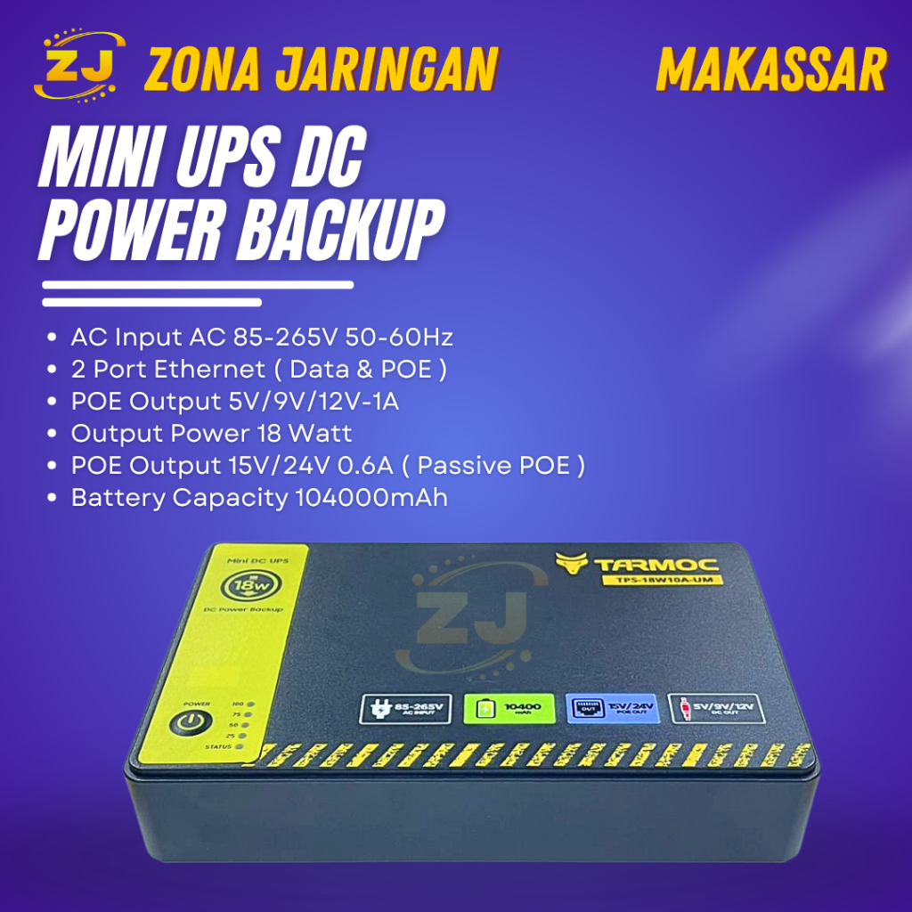 Jual Tarmoc TPS-18W10A-UM | Mini UPS DC Power Supply 5V/9V/12V POE 15 ...