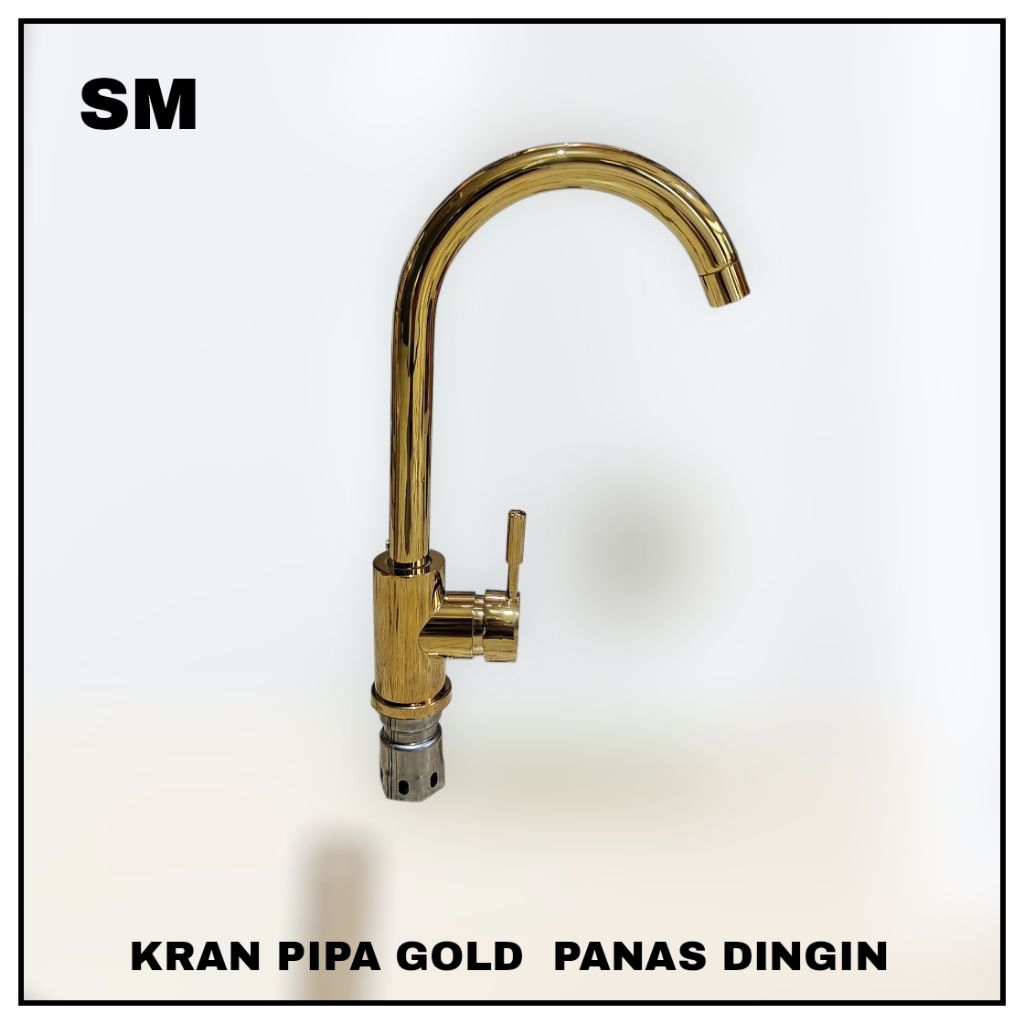 Jual KRAN PIPA GOLD PANAS DINGIN/KRAN PIPA MEJA GOLD KITCHEN SINK ...