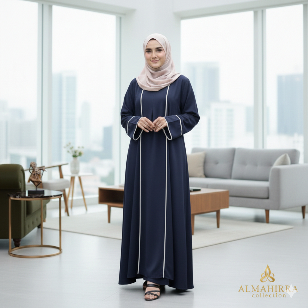 Jual Abaya Hameeda- Abaya Remaja Dewasa-Abaya List Putih-Gamis Wanita ...