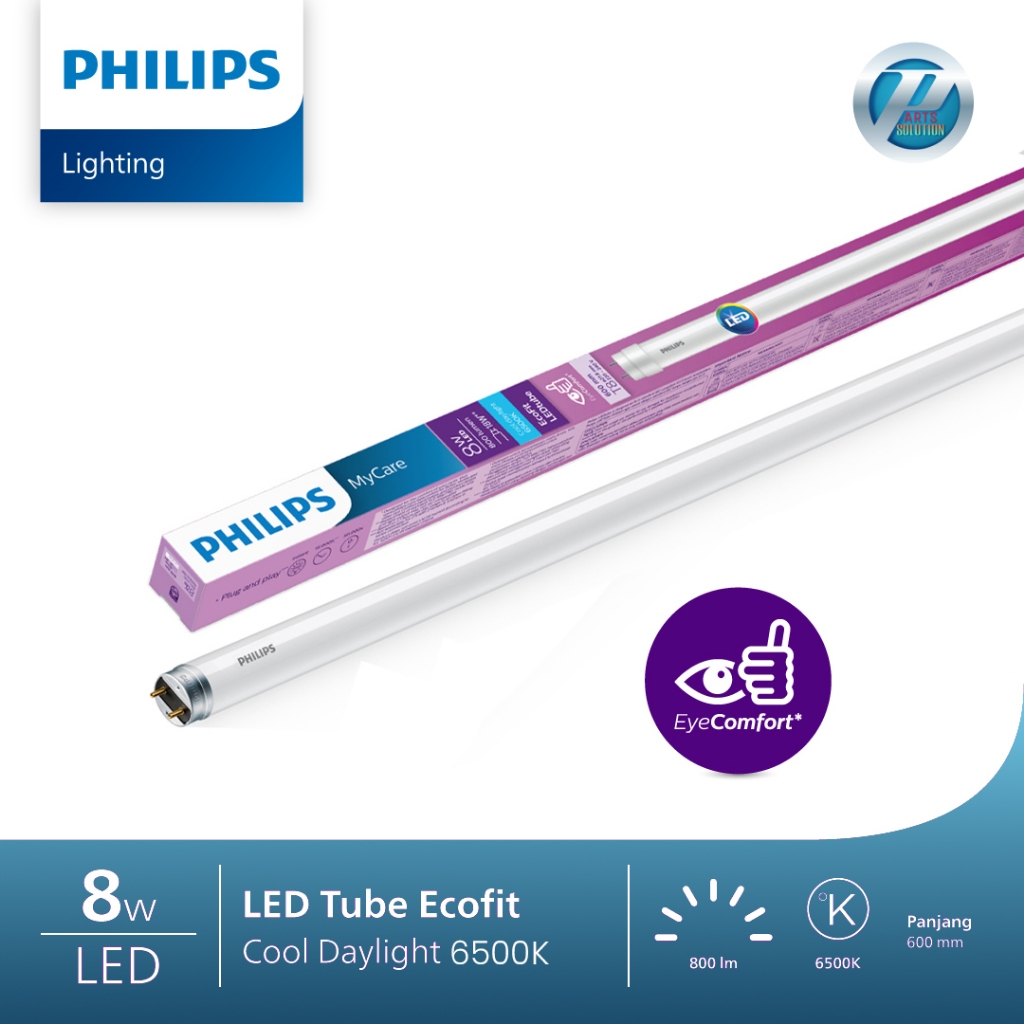Jual Lampu Tabung Philips LED Tube Ecofit TL T8 8W 8 Watt 16W 16 18 ...