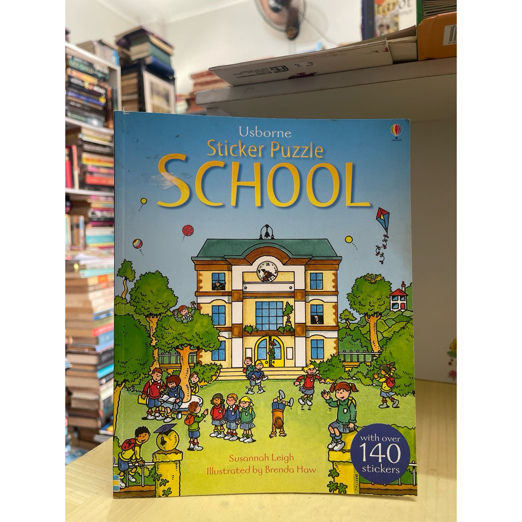 Jual Buku usborne sticker puzzle school with over 140 stickers | Shopee ...