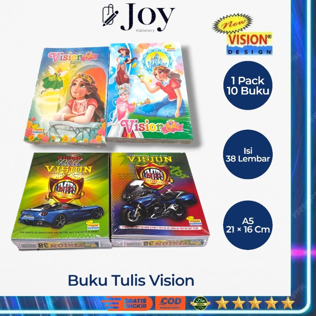 Jual Buku Tulis Vision 38 Lembar Isi 10 Buku (1 Pack) | Shopee Indonesia