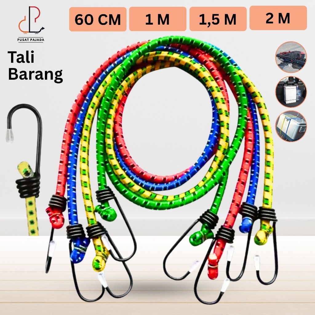 Jual Tali Karet Bagasi Motor 60CM 1M 1.5M 2M Tali Pengikat Barang ...
