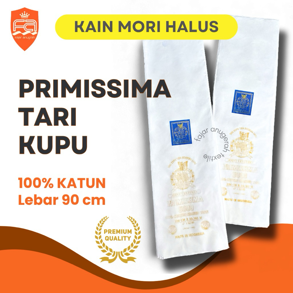 Jual (36,5 YARD) Kain Mori Katun Primissima Tari Kupu Lebar 106 (Kain ...