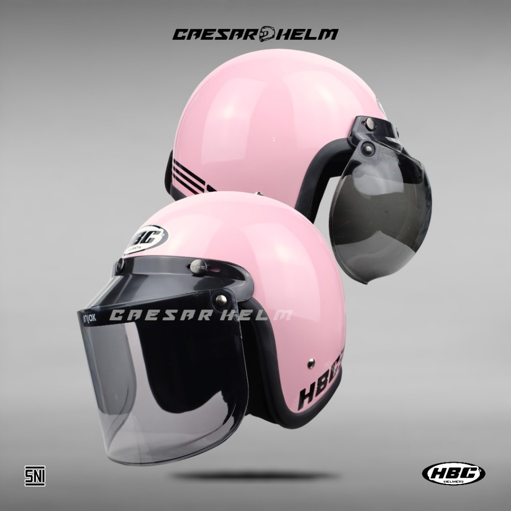 Jual HBC Classic Solid - Bright Pink - Helm Retro - Helm Bogo | Shopee ...