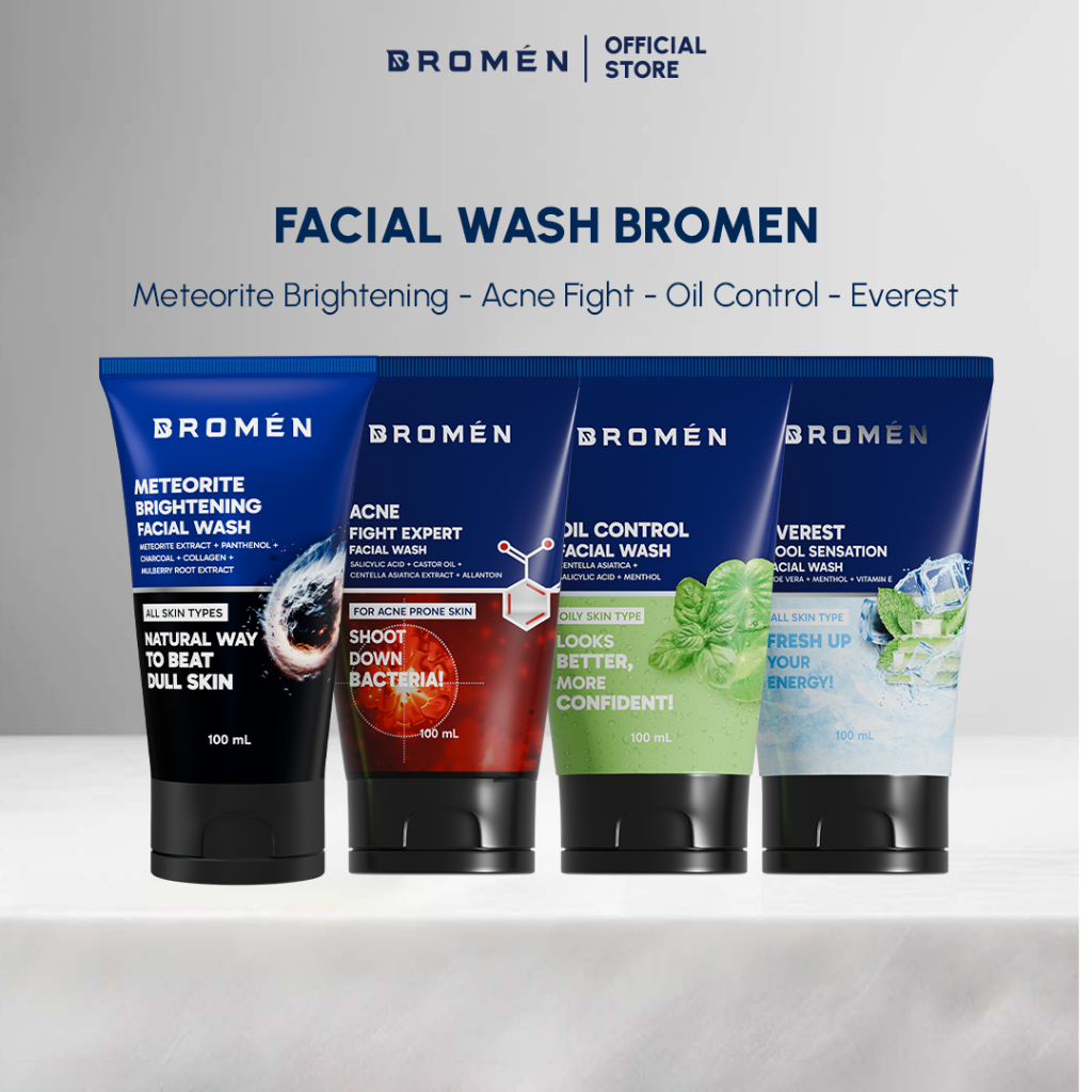 Jual BROMEN - Facial Wash Pria 100 mL All Varian Meteorite Brightening ...