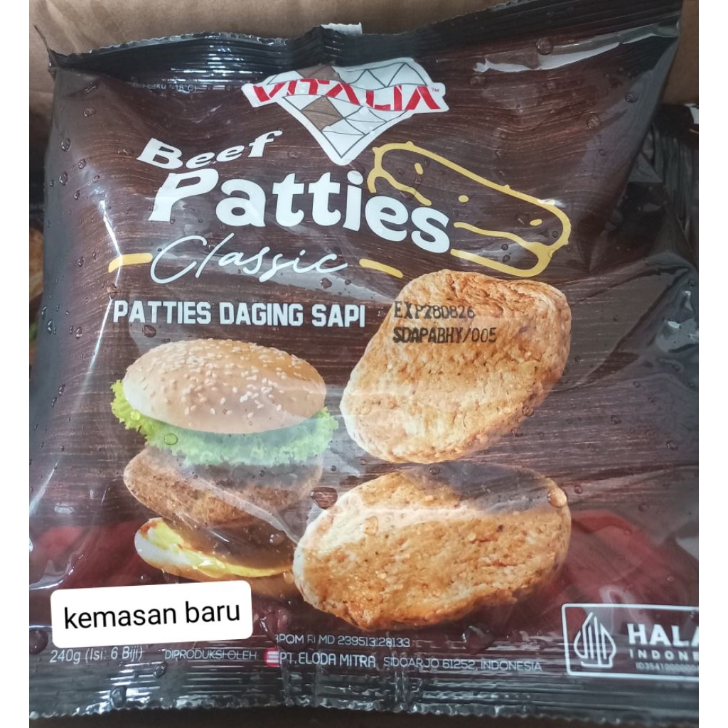 Jual Vitalia by Bernardi beef patties classic/daging burger 6pcs ...