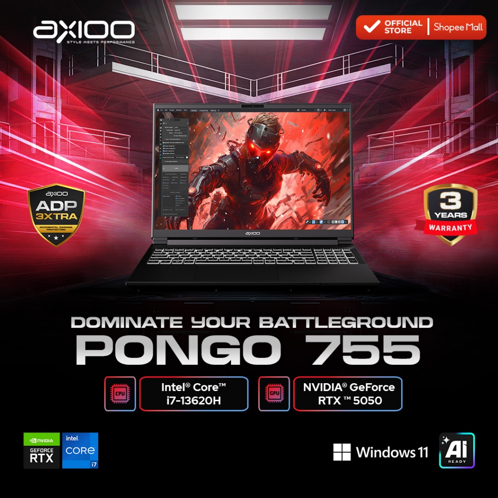 Jual Axioo Laptop Gaming Pongo 755 Core i7-13620H/16GB/512GB/RTX 5050 ...