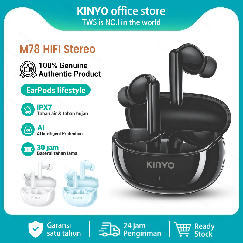 Jual KINYO M78 TWS Gaming Anti Delay Low Latency 30 MS Headset Earphone ...