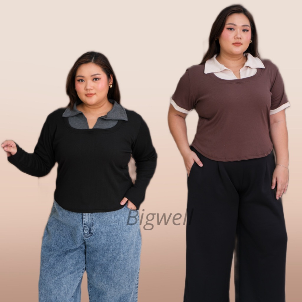Jual Bigwell - Zea Top Big Size Wanita / Plus Size Atasan Basic Korean ...
