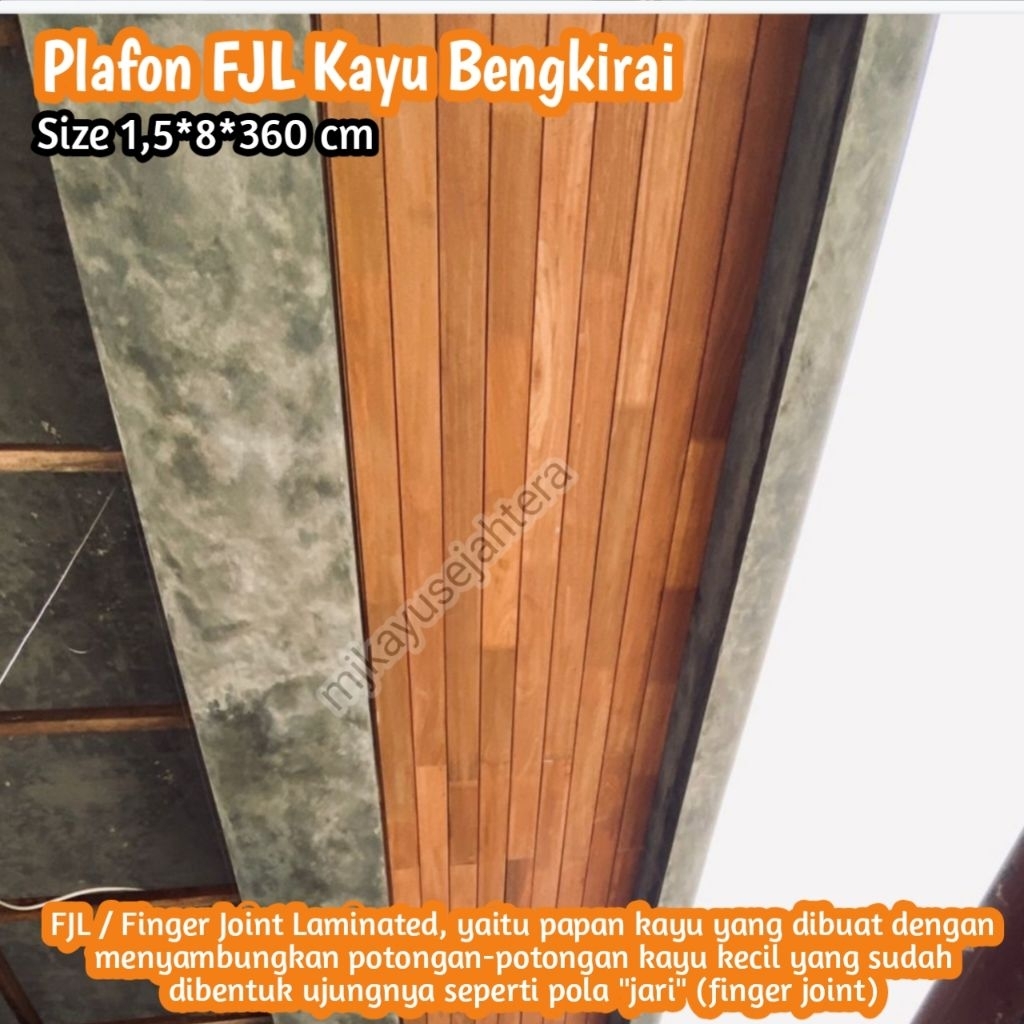 Jual PAPAN LAMBERSERING PLAFON KAYU BENGKIRAI FJL 1,5 x 8 x 360 - 400 ...