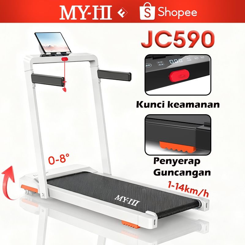 Jual MY-HI Treadmill electric low watt JC590 Treadmill Portable incline ...