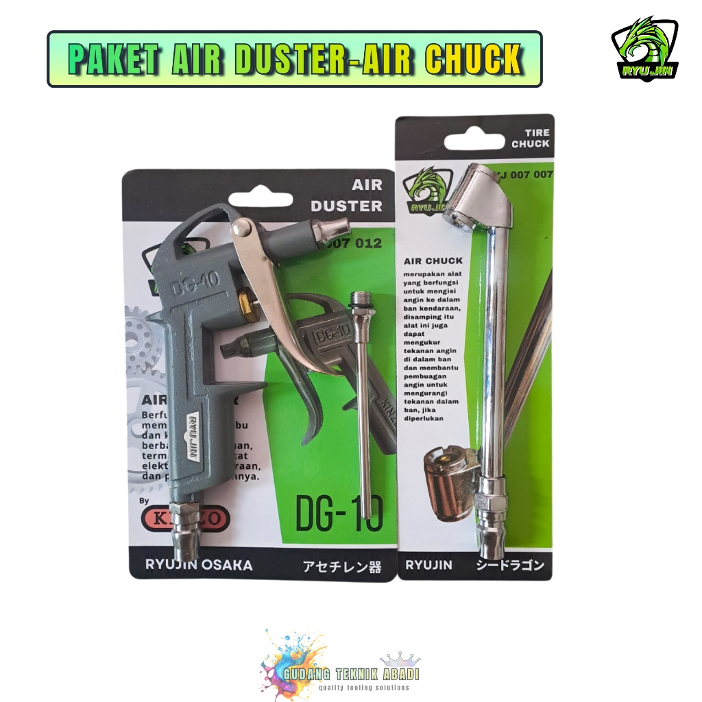 Jual RYUJIN 2item AIR CHUK + AIR DUSTER PAKET LENGKAP ALAT ISI ANGIN ...