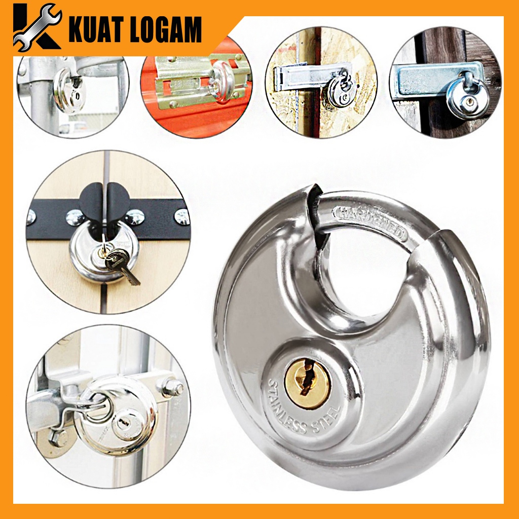 Jual [ GEMBOK SUPER ] Gembok Bulat Stainless Steel 70mm/90mm - Anti ...