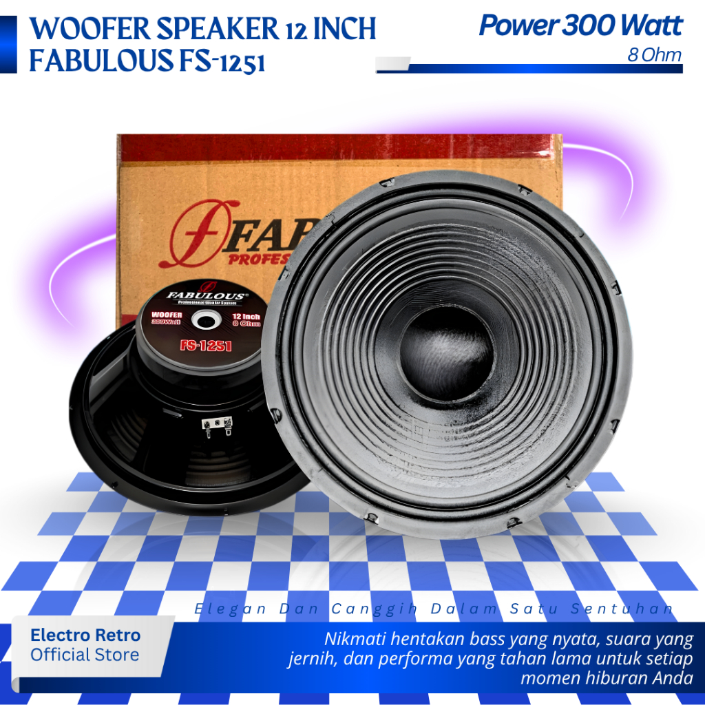 Jual Subwoofer Speaker 12 Inch Fabulous FS-1251 Power 300 Watt 8 Ohm ...