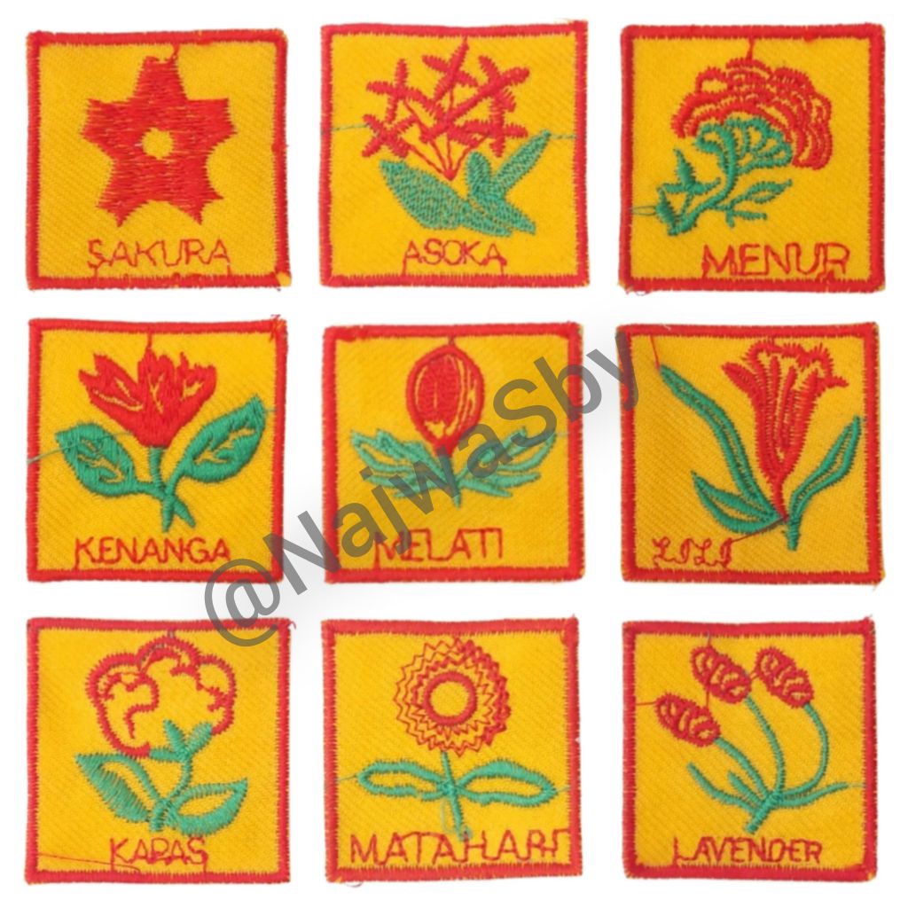 Jual BET / BADGE REGU PRAMUKA KUNING BORDIR untuk PUTRI ( Harga ECER ...