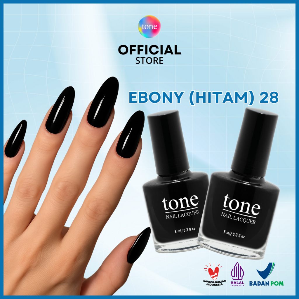 Jual Tone Nail Lacquer Ebony | Kutek Hitam | Cat Kuku Hitam | Black ...