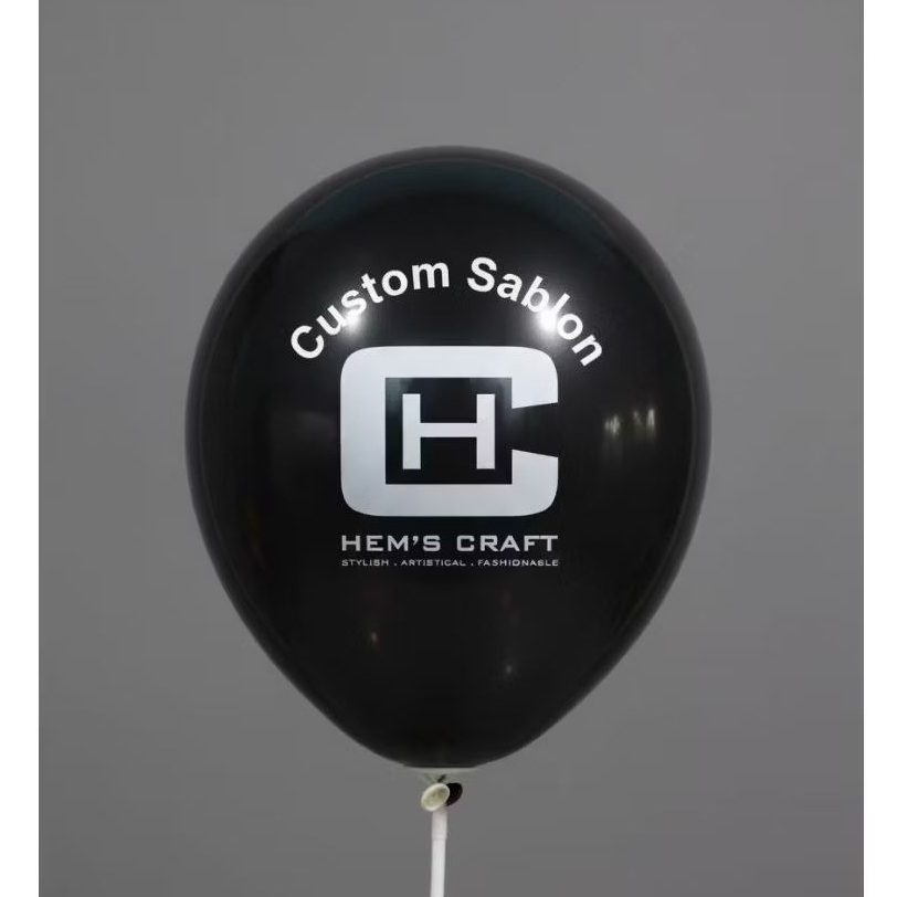 Jual Custom Sablon Balon Latex | 12 inch | 2 sisi | 1 warna | (MOQ 3000 ...