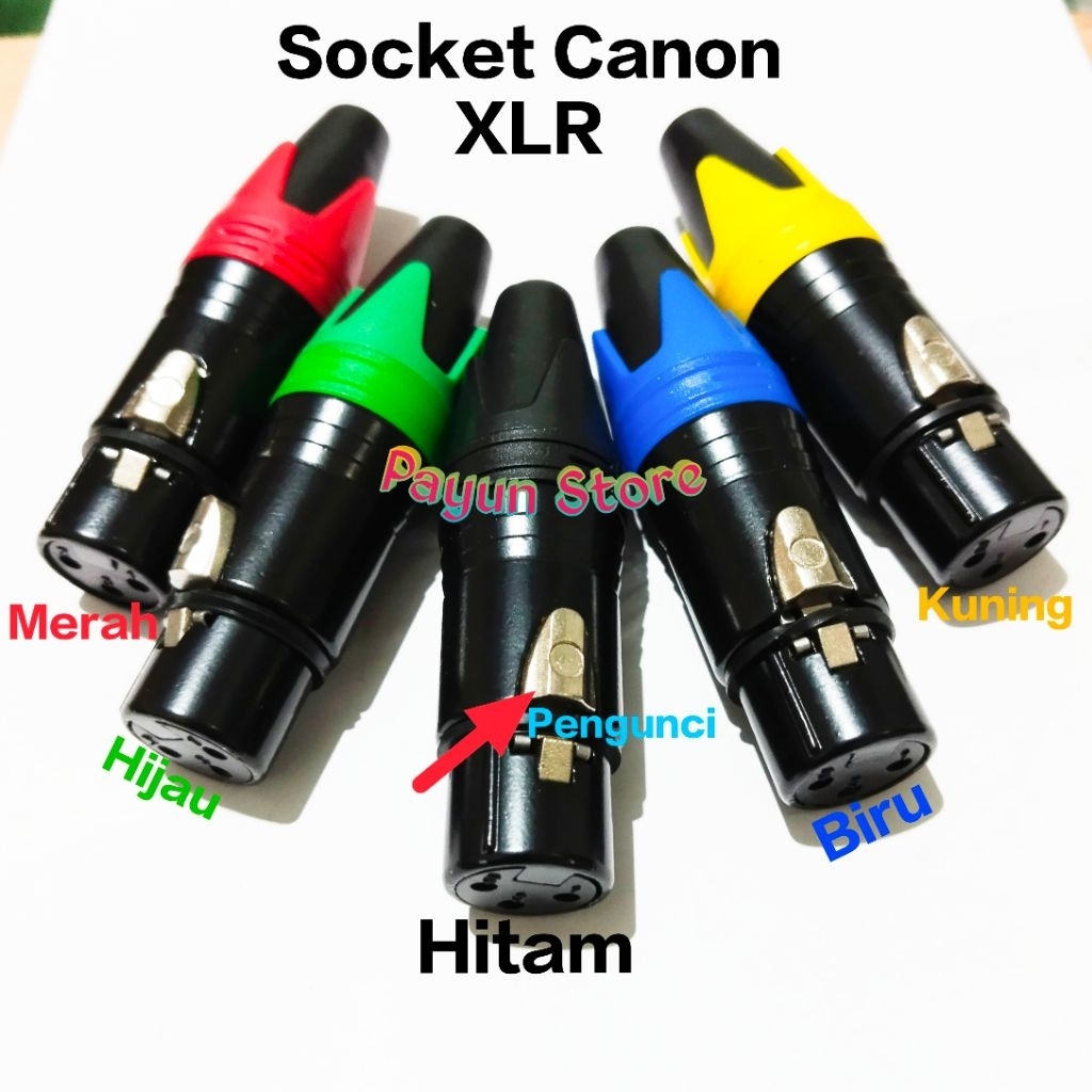 Jual Socket Canon Cunci XLR 3 Pin Female / Jack Canon Male Soket Canon ...