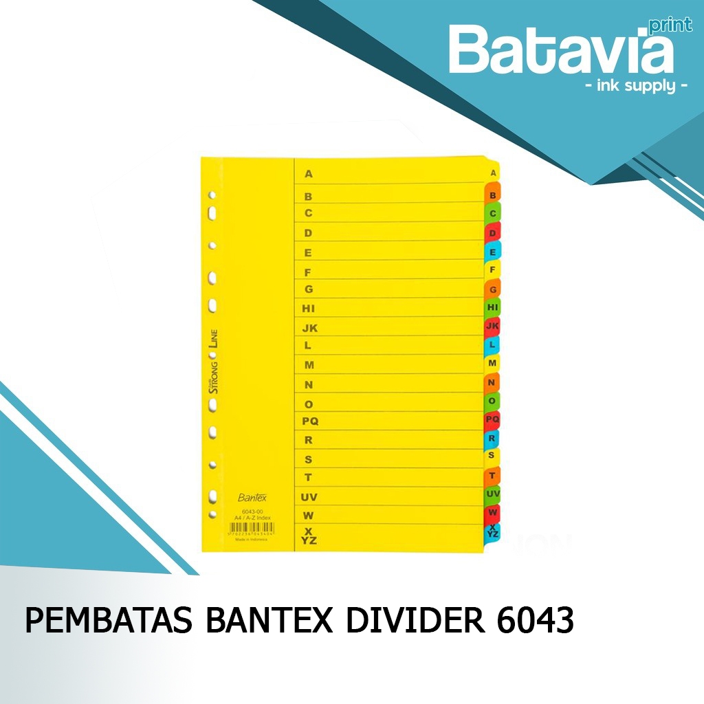 Jual PEMBATAS A-Z ABJAD A4 BANTEX DIVIDER 6043 00 | PEMBATAS HALAMAN ...