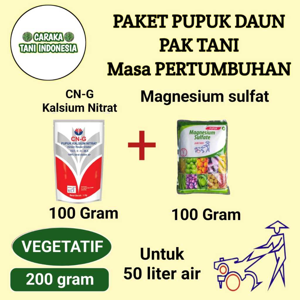 Jual Paket pupuk daun VEGETATIF PAK TANI Magnesium sulfate dan kalsium ...