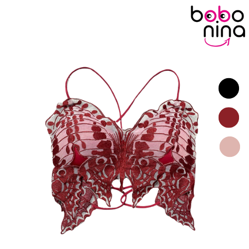 Jual Ninabobo BR226 Butterfly Sexy Crop Women Tanktop Wanita Motif Kupu ...