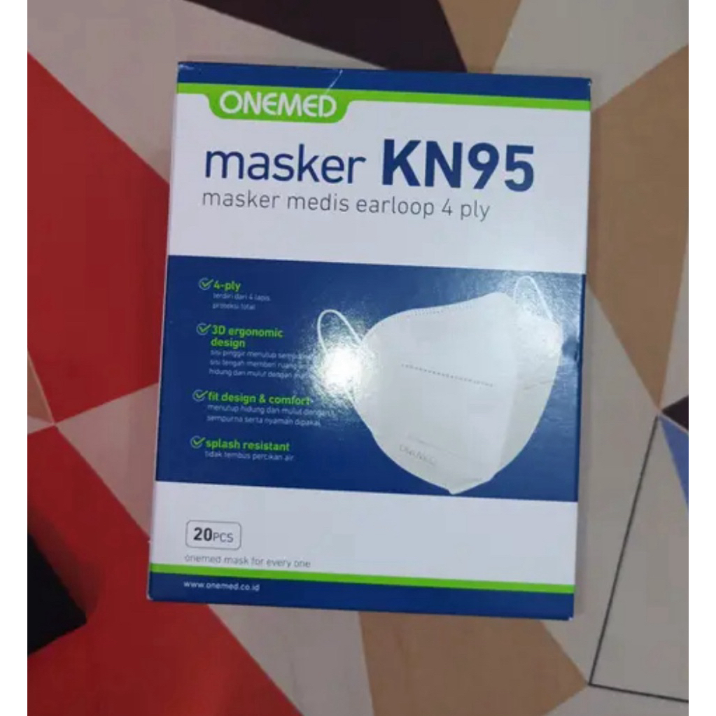 Jual Masker Karet KN95 OneMed 4ply Box isi 20pcs | Shopee Indonesia