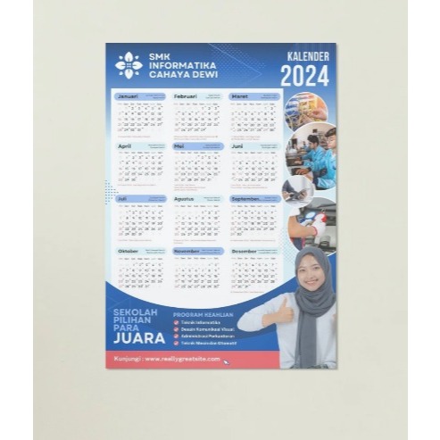 Jual kalender dinding A3 2026, kalender poster custom, kalender promosi ...