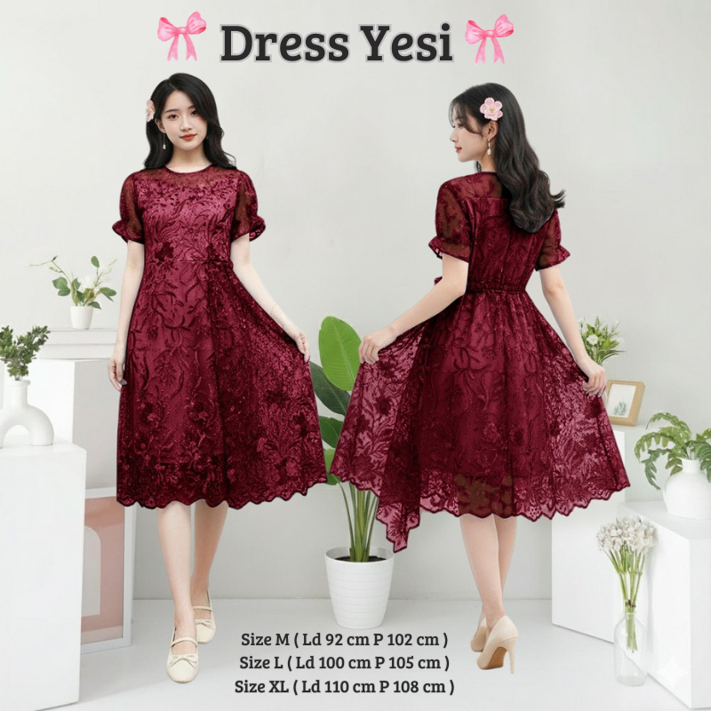 Jual Dress Pesta Wanita Model Terbaru Dress Yesi Tersedia 3 Size M-L-XL ...