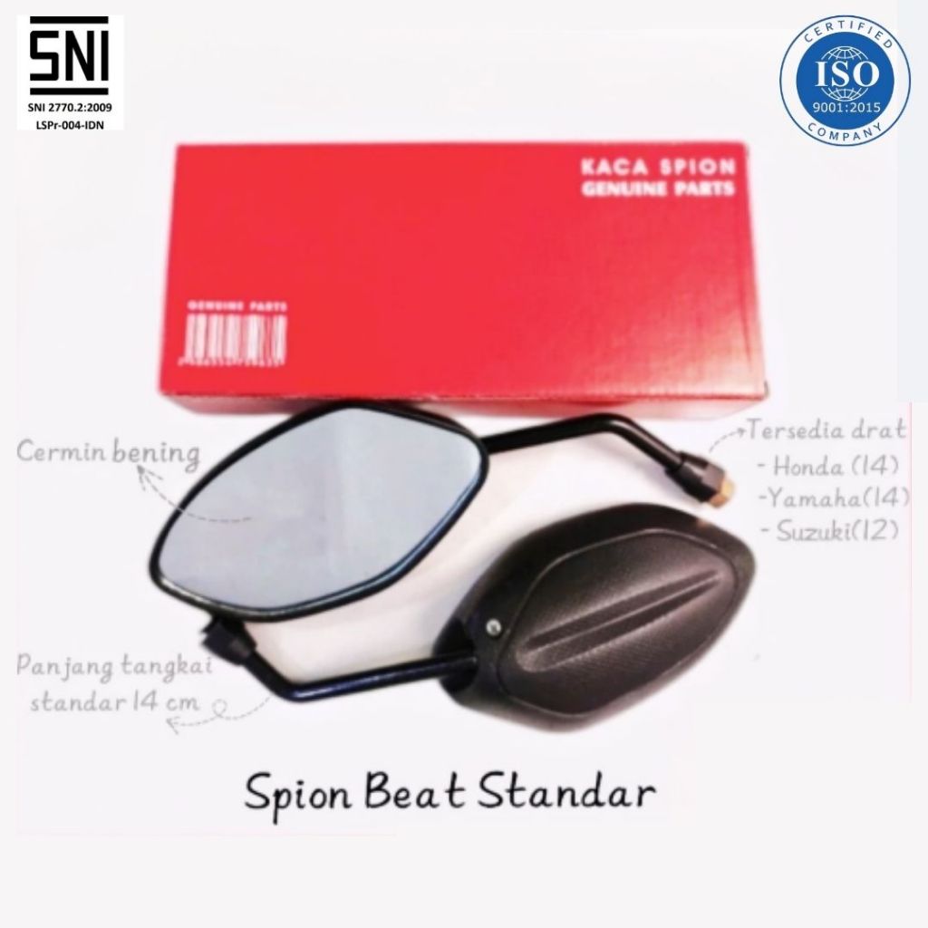 Jual Kaca Spion Motor Beat Standar Vario Genio Revo Supra Spion SNI ISO ...