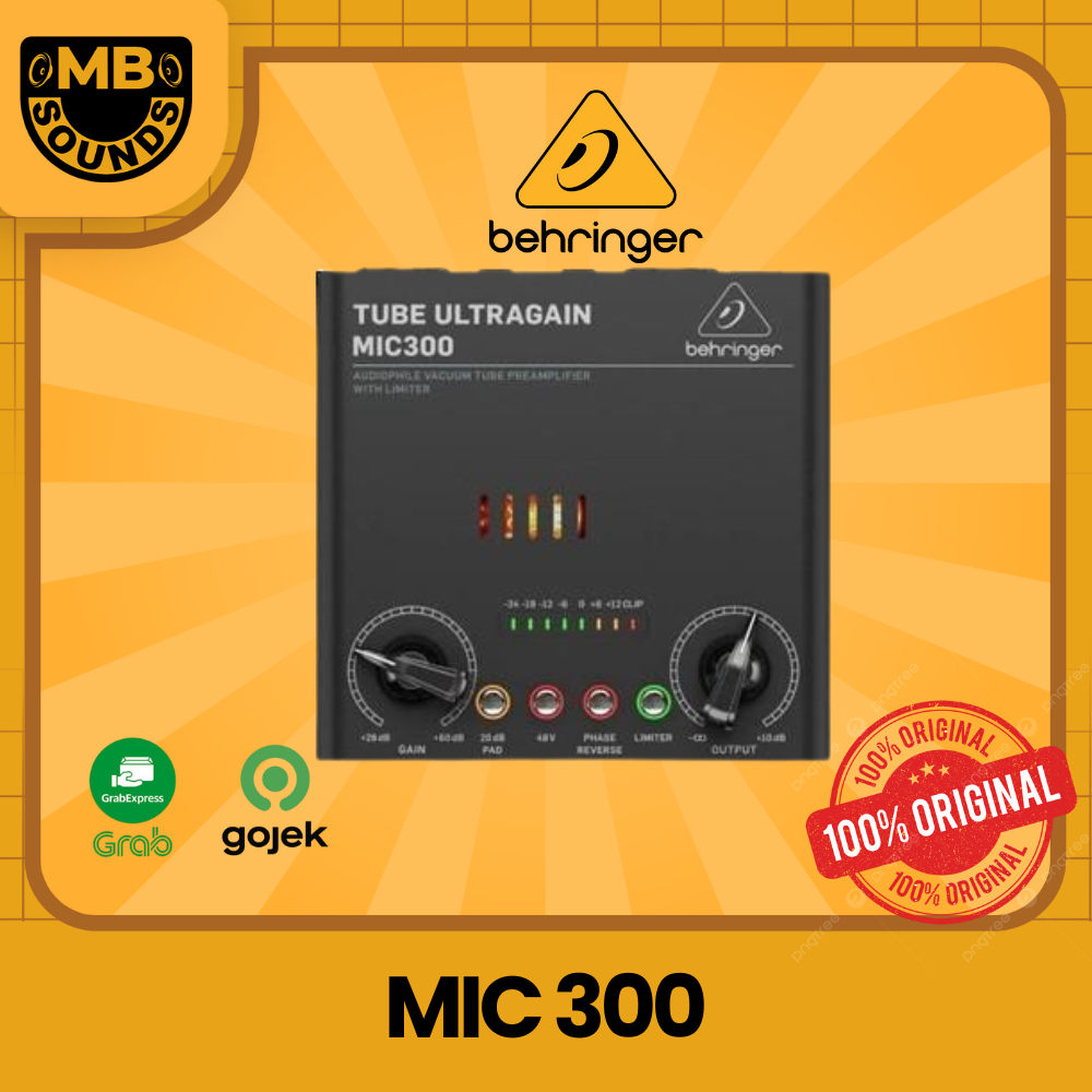 Jual BEHRINGER TUBE ULTRAGAIN MIC300 / MIC 300 / MIC-300 Preamplifier ...