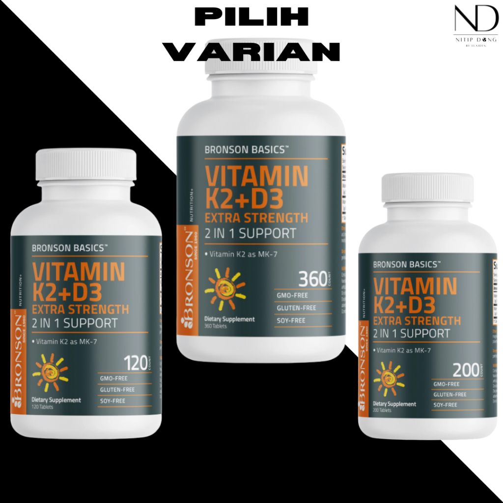 Jual Vitamin K2 + D3 BASICS EXTRA STRENGTH 10,000IU / 120MCG (K2 as MK ...