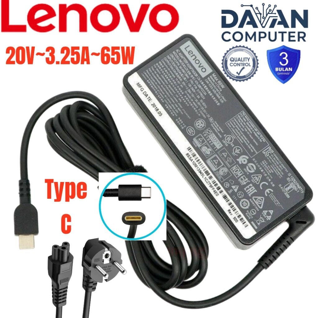Jual Adaptor Charger Len Thinkpad E480 E580 E490 E490s E590 E595 T580 ...