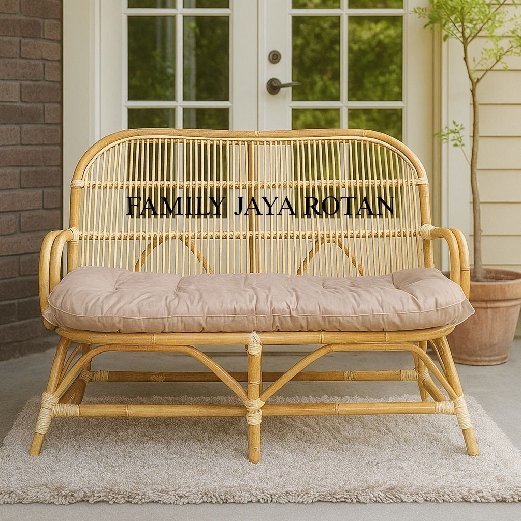 Jual Sofa kursi tamu rotan pengki dewasa 2 seatter lengkap dengan ...