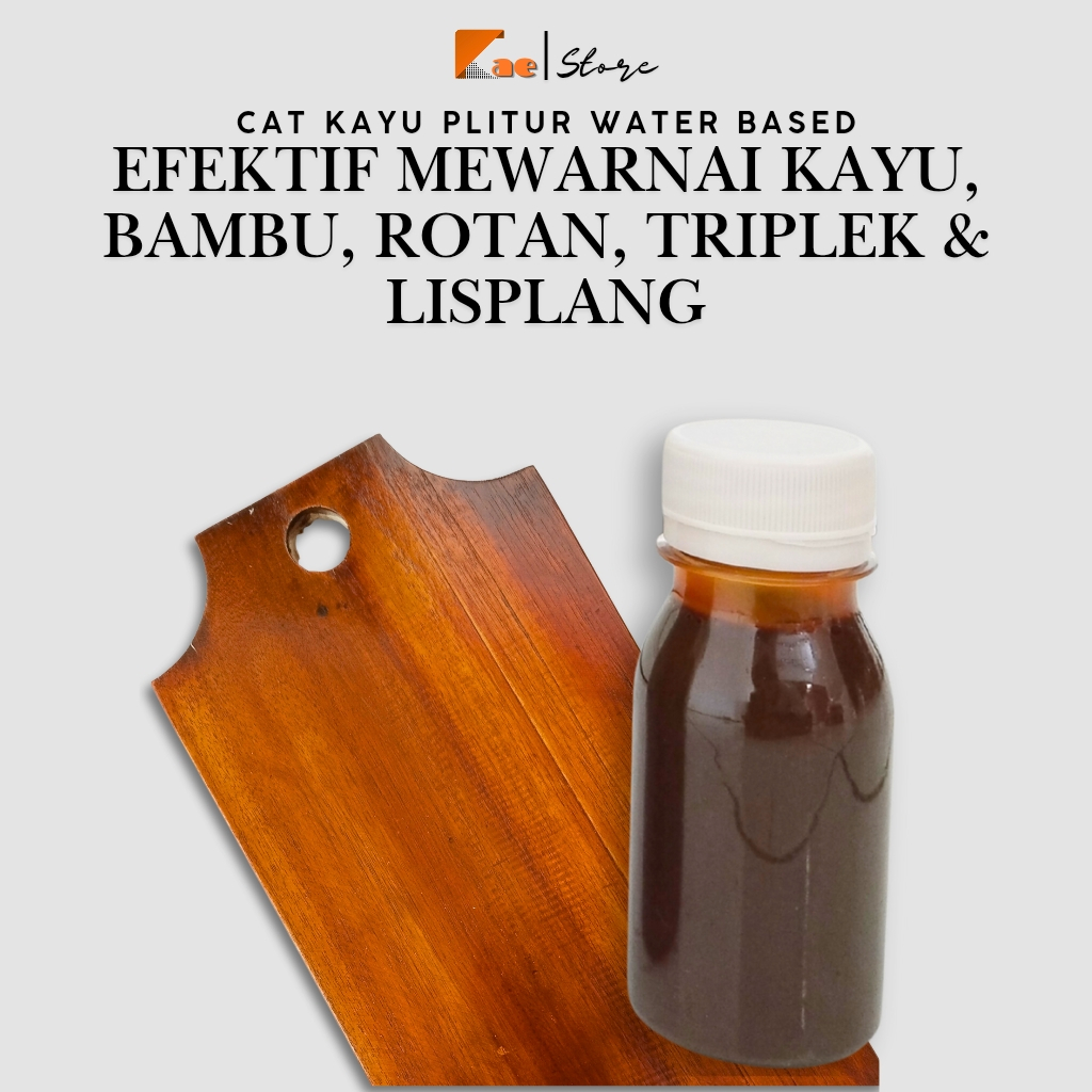 Jual Cat Kayu Plitur Water Based 60ml Politur Pewarna Kayu Bambu Rotan ...