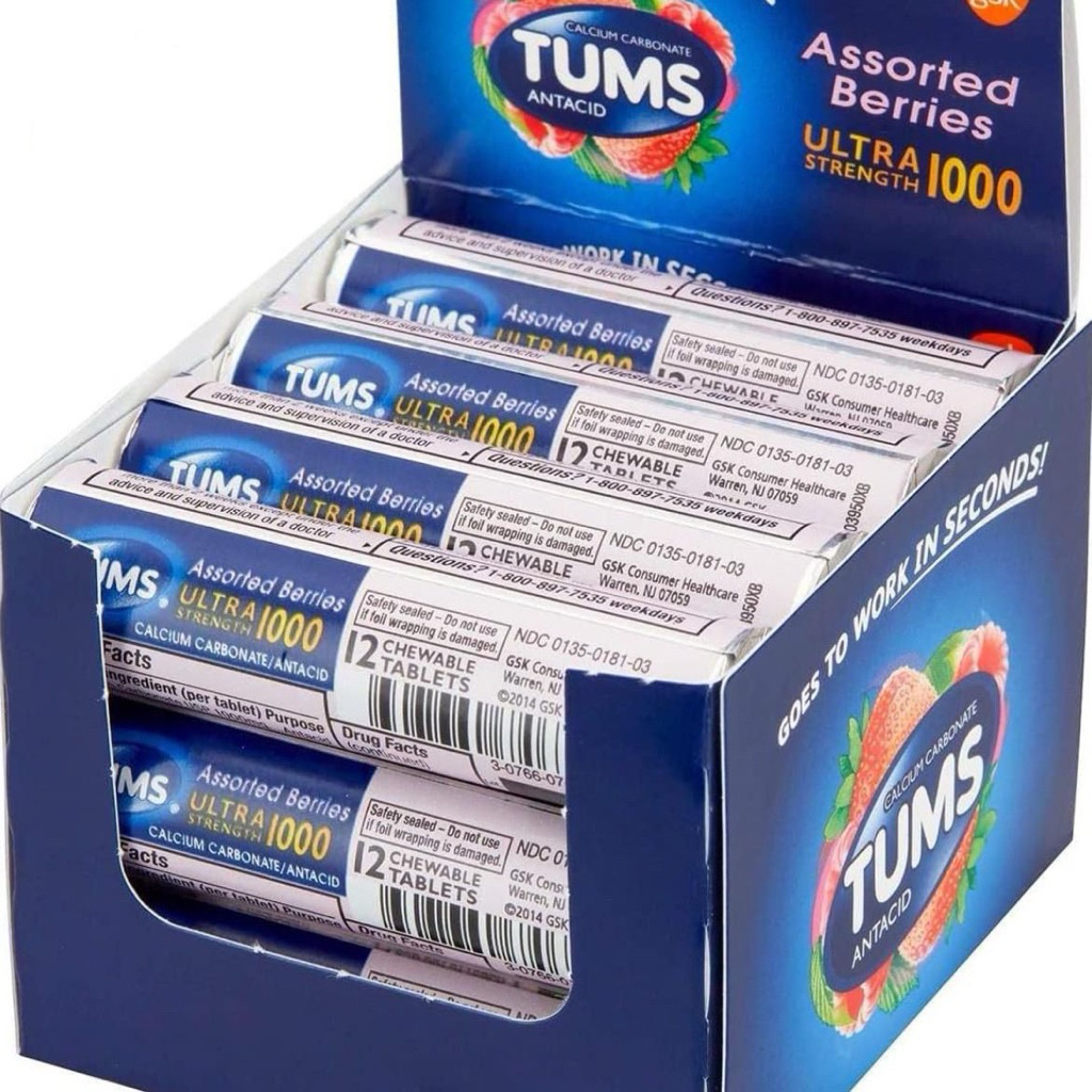 Jual Tums Roll Ultra Strength 1000, untuk maag, asam lambung | Shopee ...