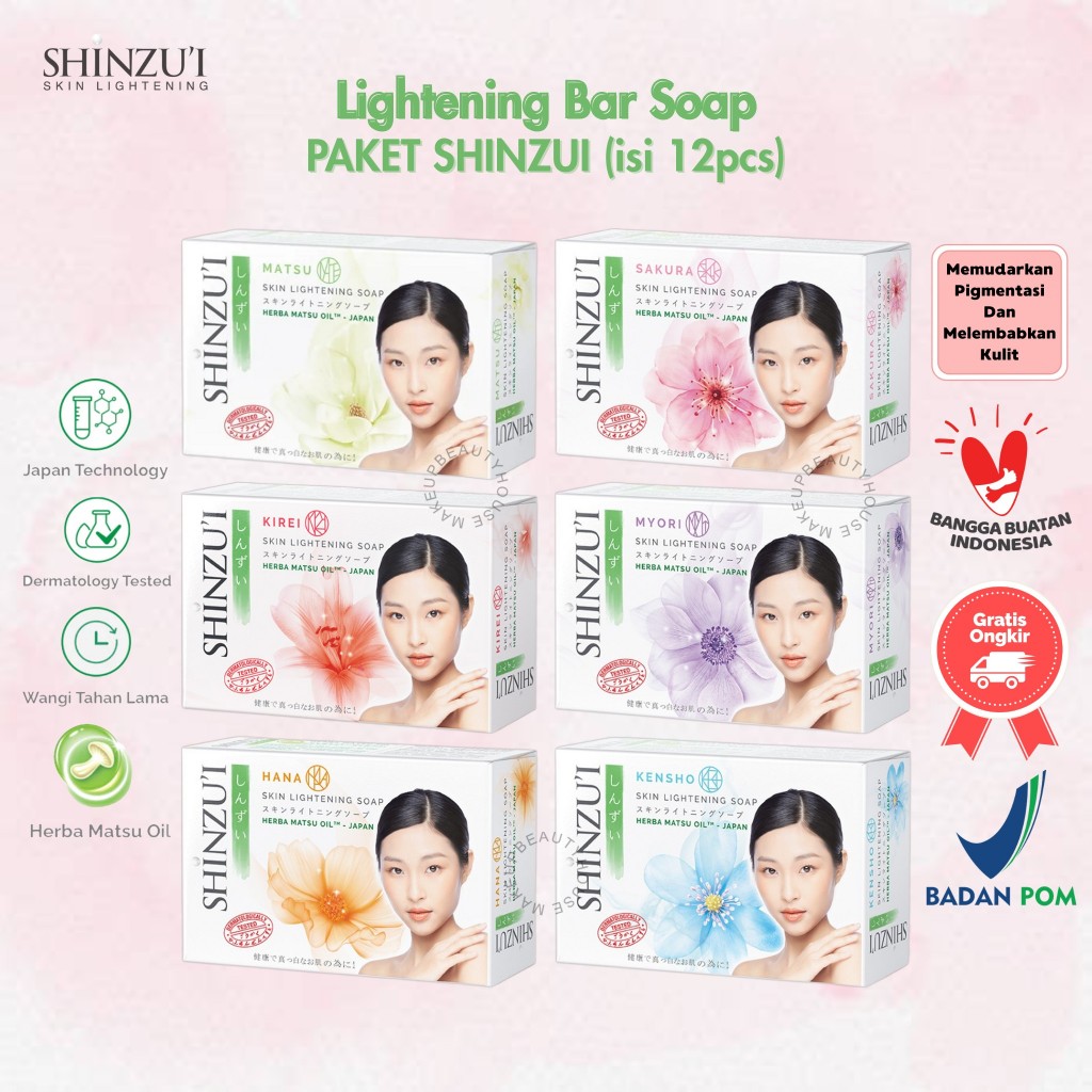 Jual [PAKET 12PCS] SHINZUI Skin Lightening Brightening Bar Soap 80 gr ...