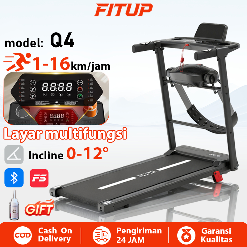 Jual Fitup Treadmill elektrik Q4 1-16KM Treadmill Portable Treadmill ...