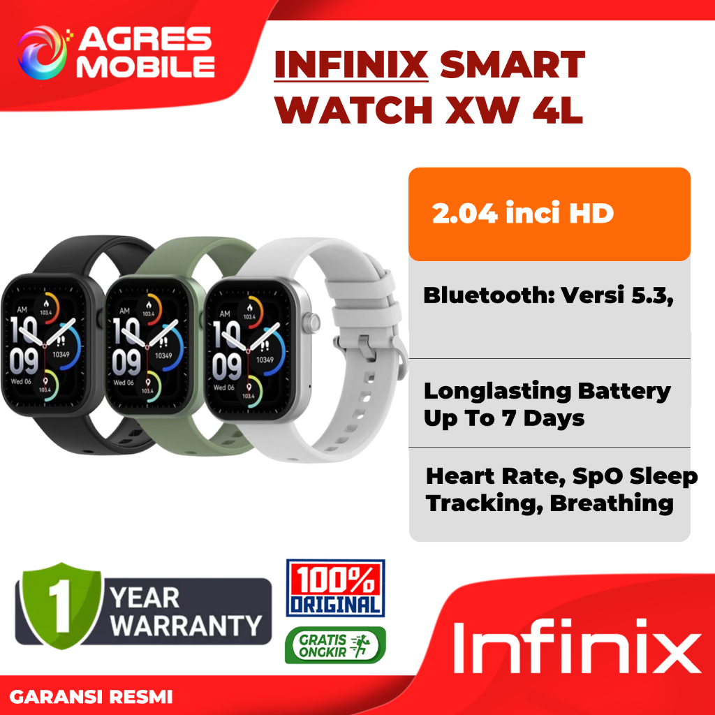 Jual INFINIX SMART WATCH XW 4L BLACK | Shopee Indonesia
