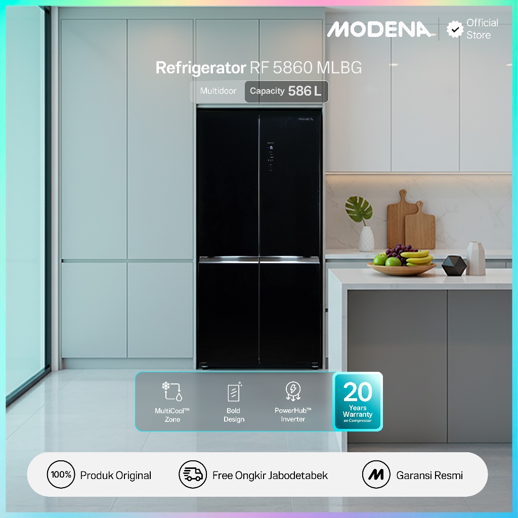 Jual MODENA Multi Door Refrigerator - RF 5860 MLBG | Shopee Indonesia