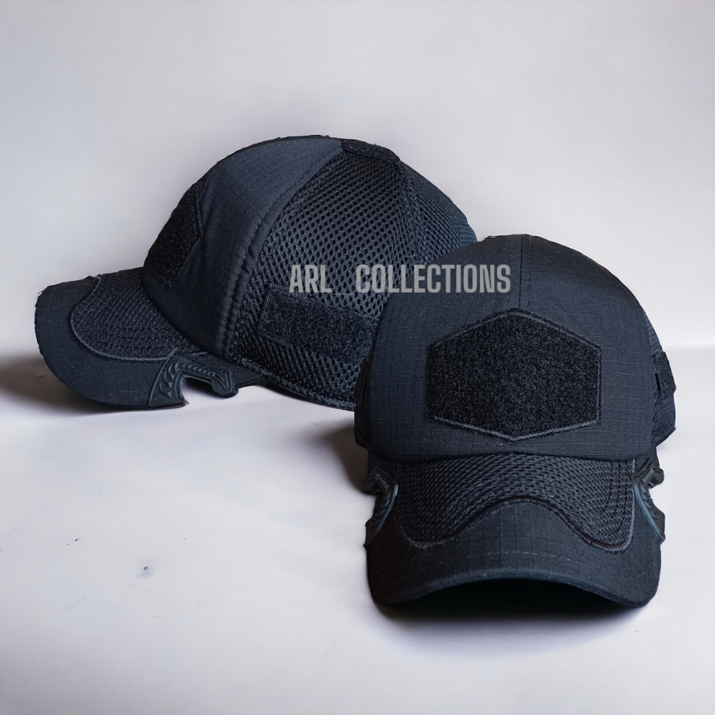 Jual topi tactical coak hitam ripstop combinasi double mess jaring new ...