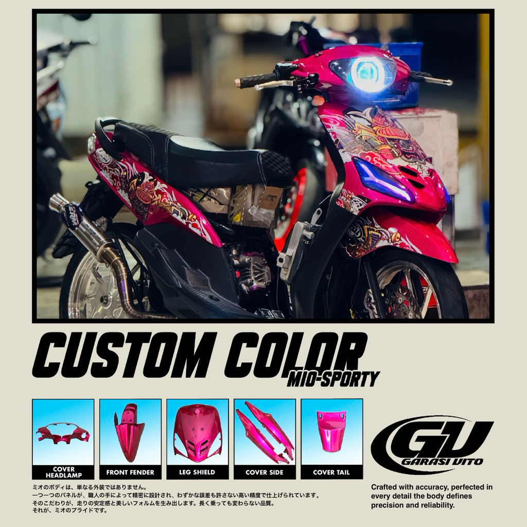 Jual FULLSET BODY HALUS MIO SPORTY SMILE WARNA CUSTOM | Shopee Indonesia
