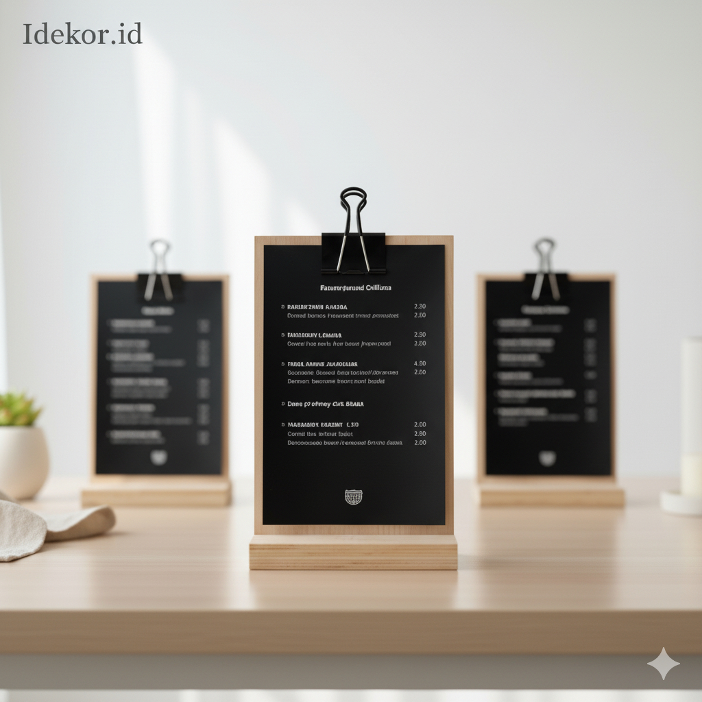 Jual Stand Menu Display Kayu A5 / Pajangan Menu Cafe Resto / Wood Sign ...