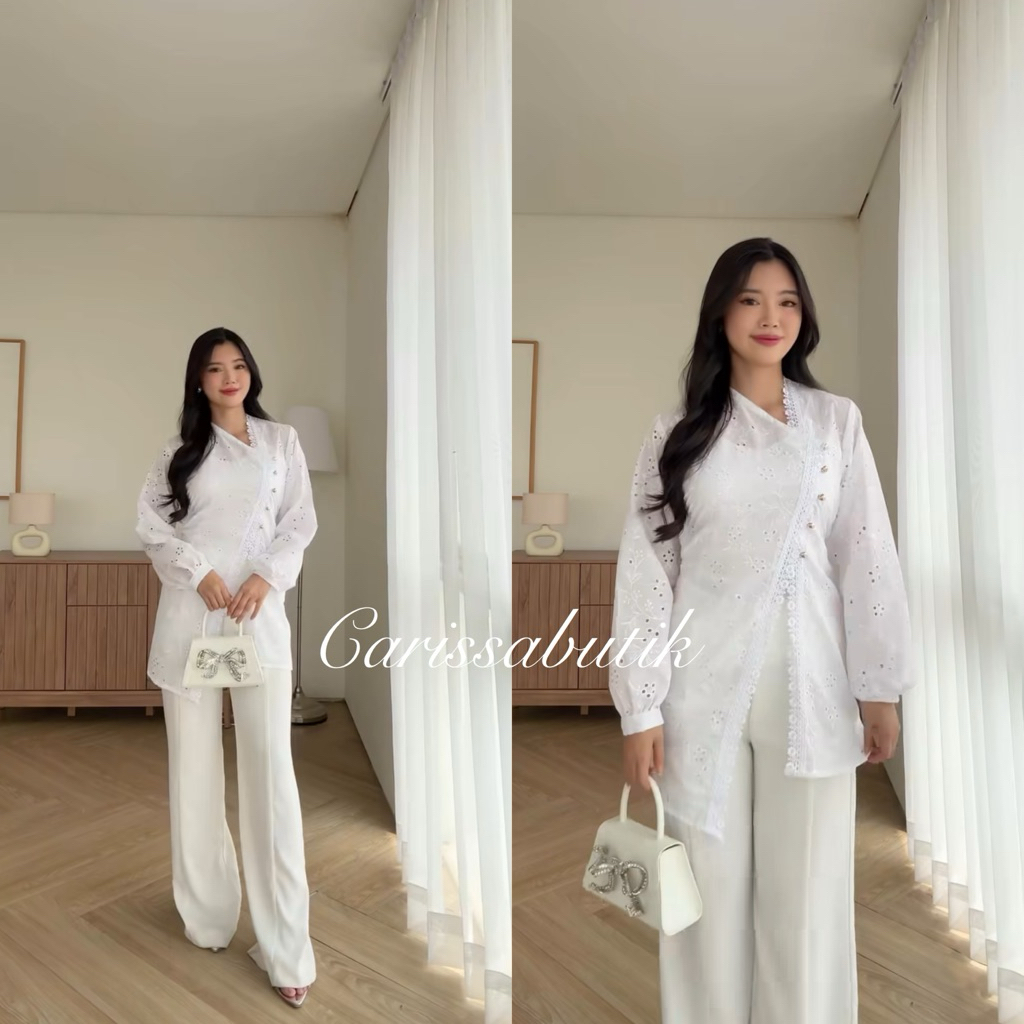 Jual Carissa - AYUDIA - Kebaya Janggan - Katun Bordir - Bordir Bunga ...