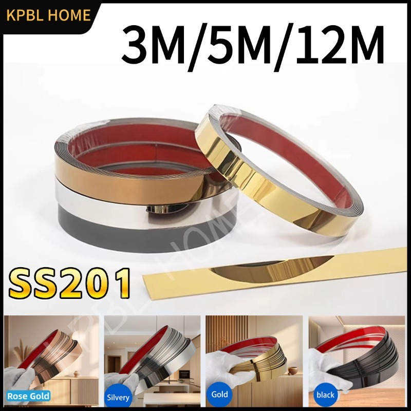 Jual 3M List Plat Strip Mirror Stiker Dinding Keramik Garis Datar ...