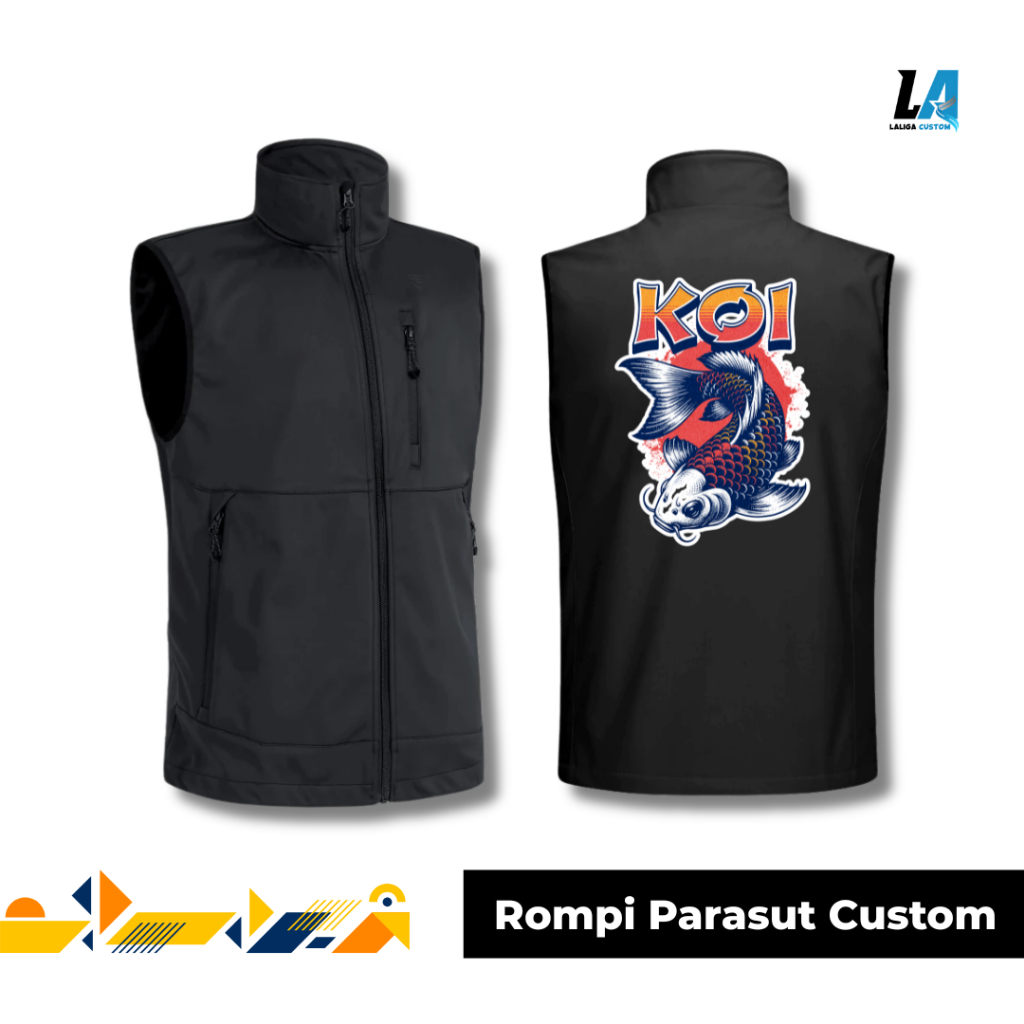 Jual Rompi Parasut Custom Desain Bebas Rompi Murah Tebal Sablon DTF ...