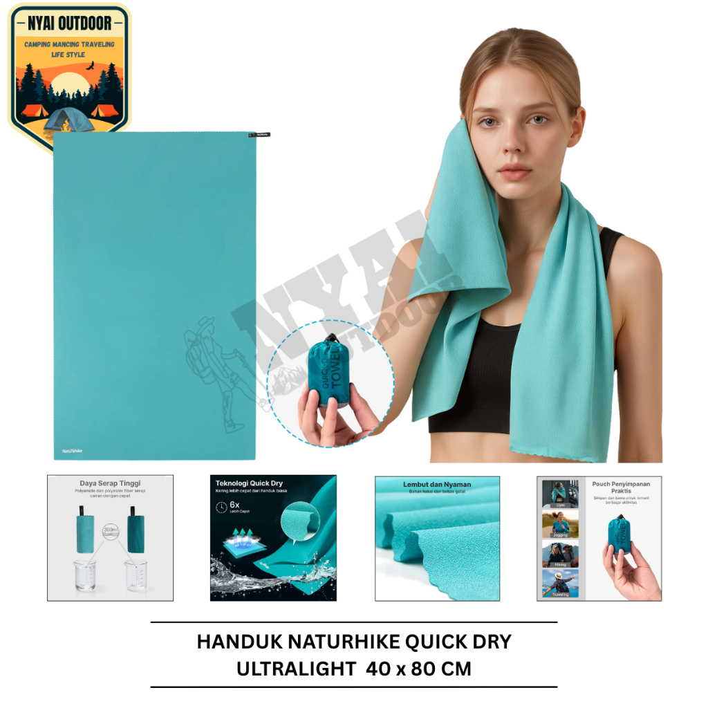 Jual Naturehike Handuk Quick Dry Portable Ultralight Bath Towel 40x80cm ...
