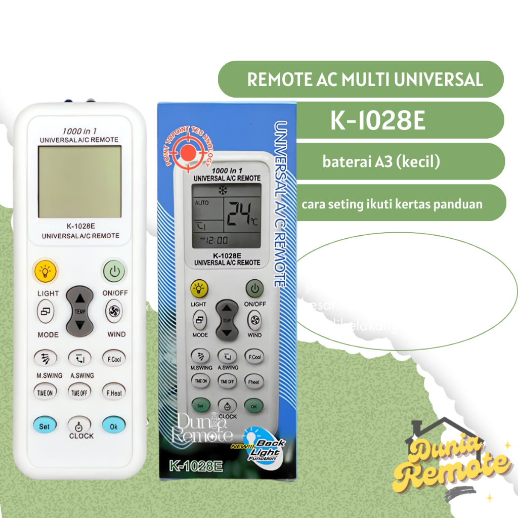 Jual Remot Remote AC Multi UNIVERSAL K-1028E bisa untuk Berbagai macam ...