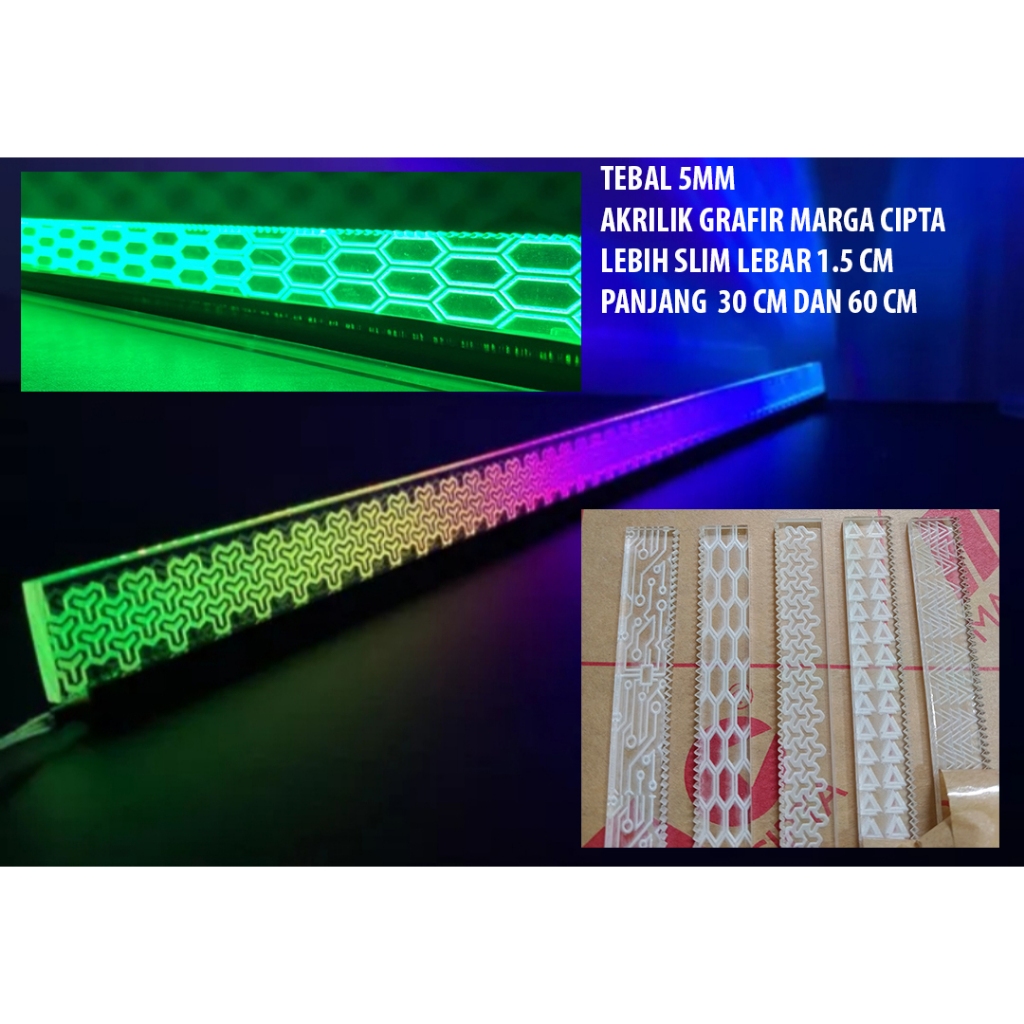Jual Akrilik Grafir Slim frame Batangan 5mm x 1.5 cm x 60cm | Shopee ...