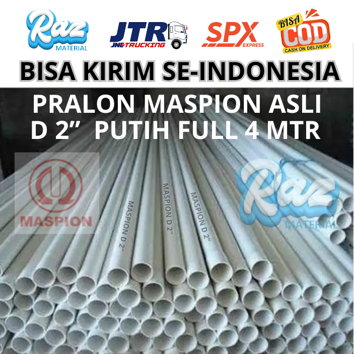 Jual Pipa Air Pralon Pvc MASPION D Putih 2" inch (60mm) Paralon ...